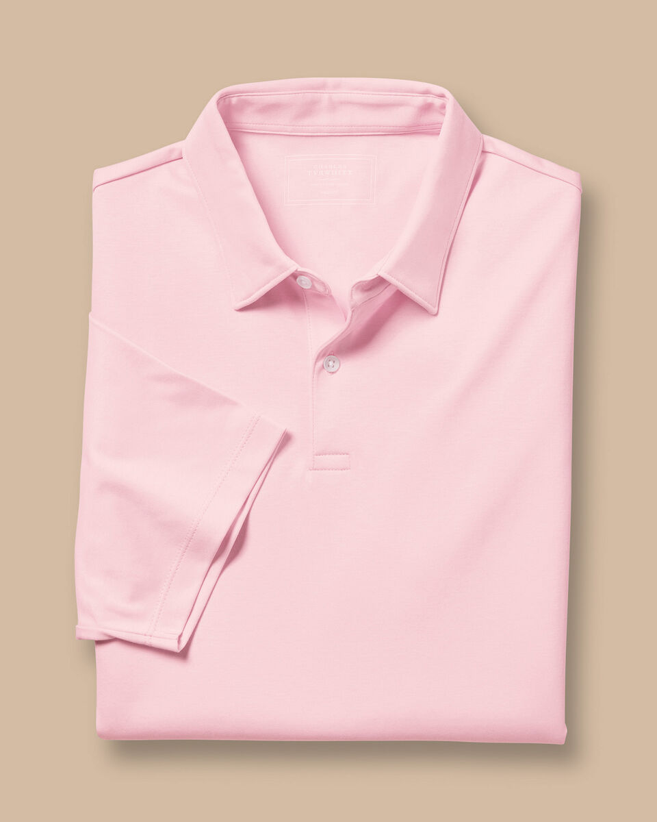 Smart Jersey Polo - Light Pink | Charles Tyrwhitt