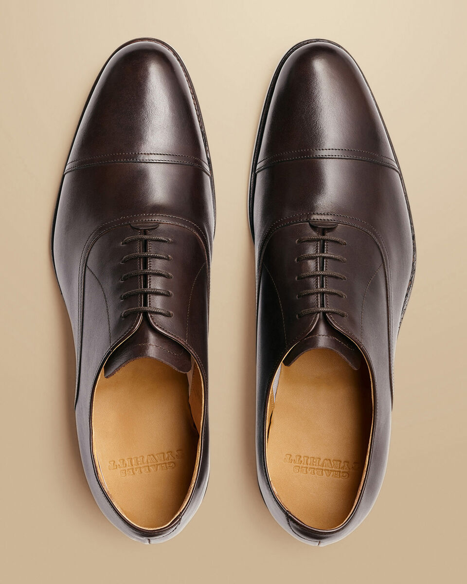 Leather Oxford Shoes - Dark Chocolate | Charles Tyrwhitt