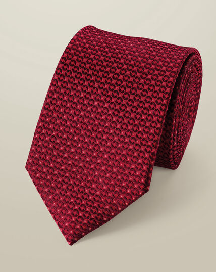 red pattern tie