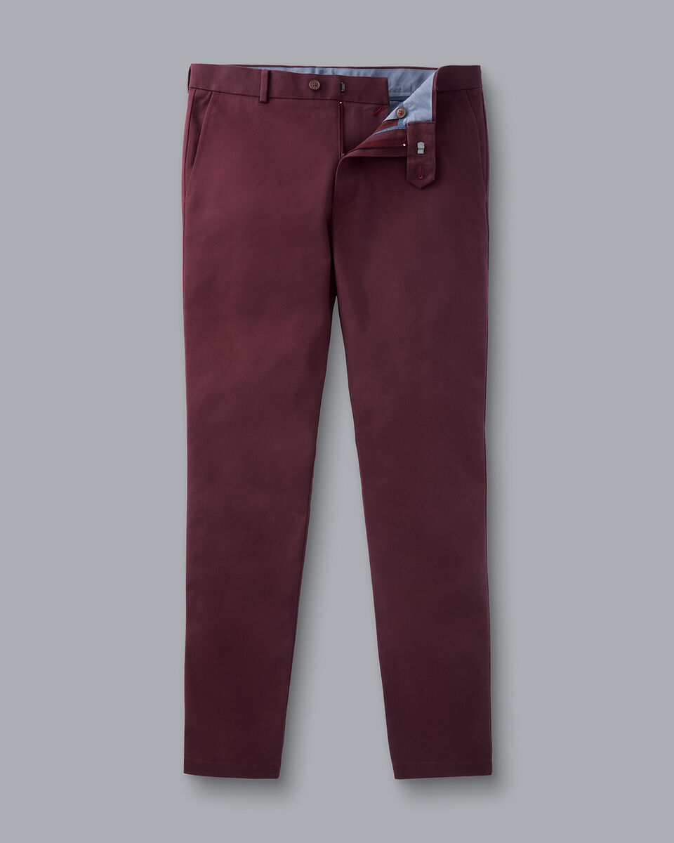 Ultimate Non-Iron Chinos - Wine Red | Charles Tyrwhitt