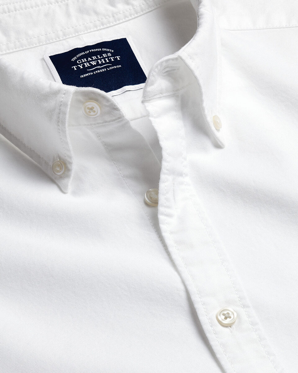 SF White Button-Down Collar Washed Oxford Shirt | Charles Tyrwhitt