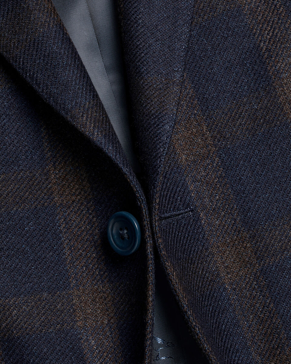 Luxury Italian Check Jacket - Navy | Charles Tyrwhitt