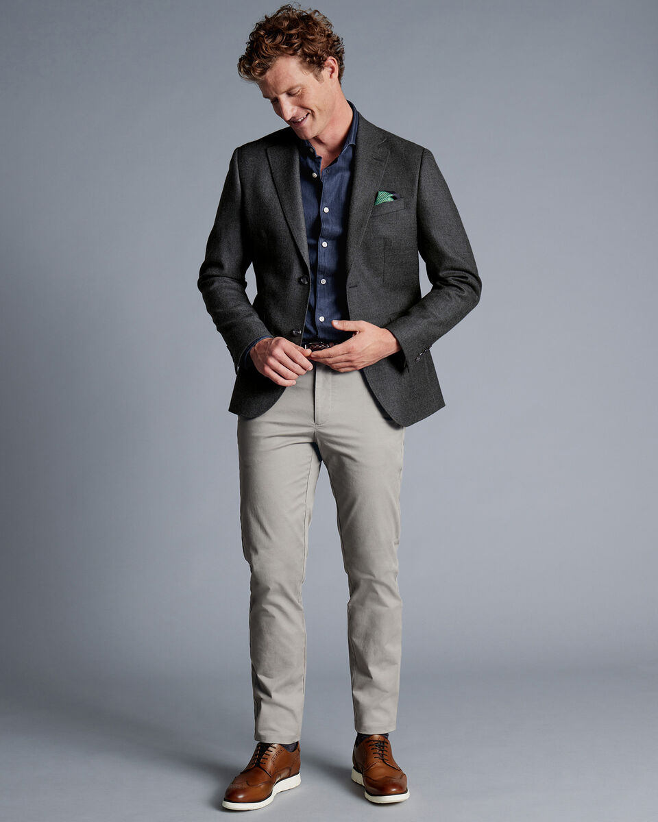 Wool Texture Jacket - Grey | Charles Tyrwhitt