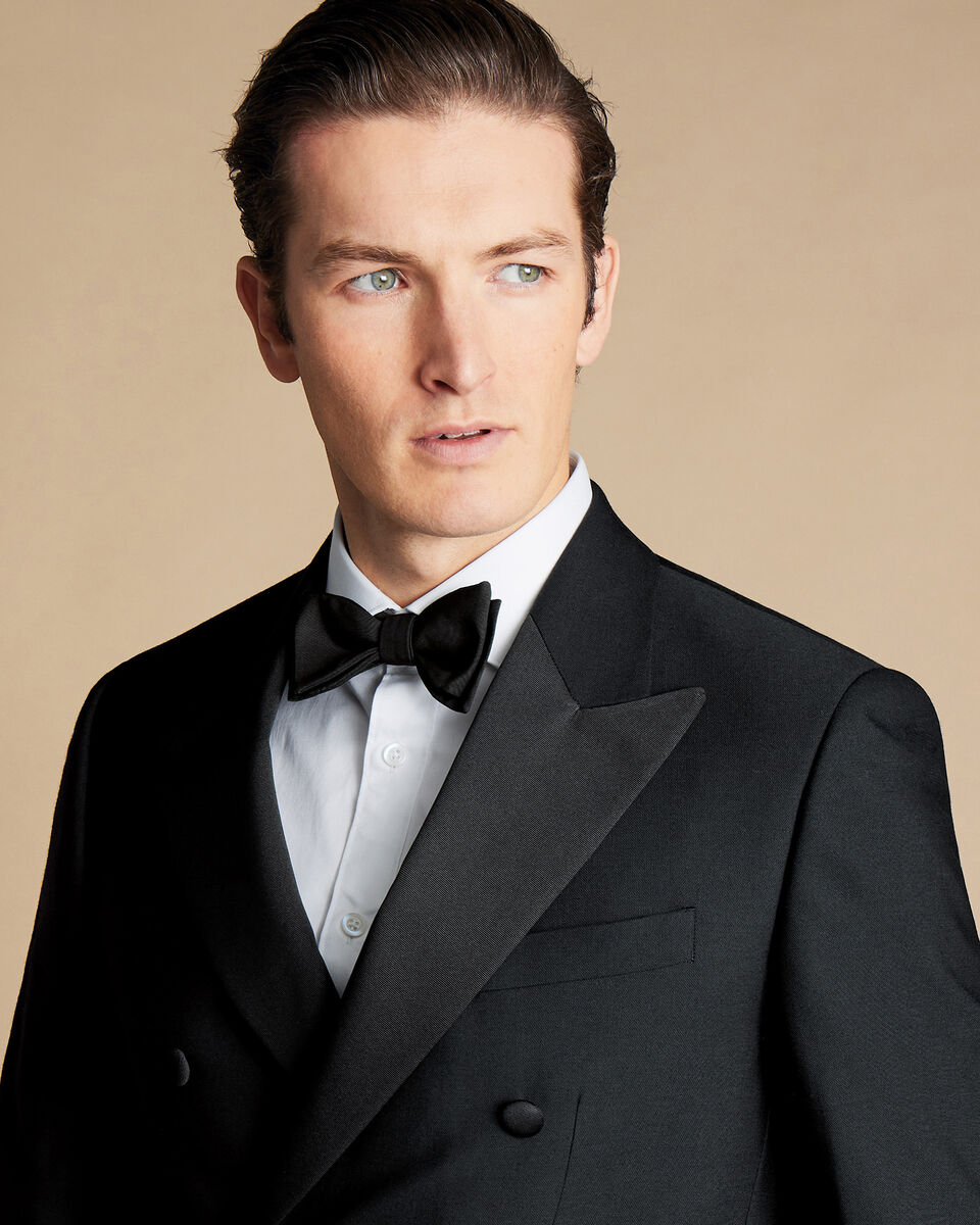 Double Breasted Tuxedo Jacket - Black | Charles Tyrwhitt