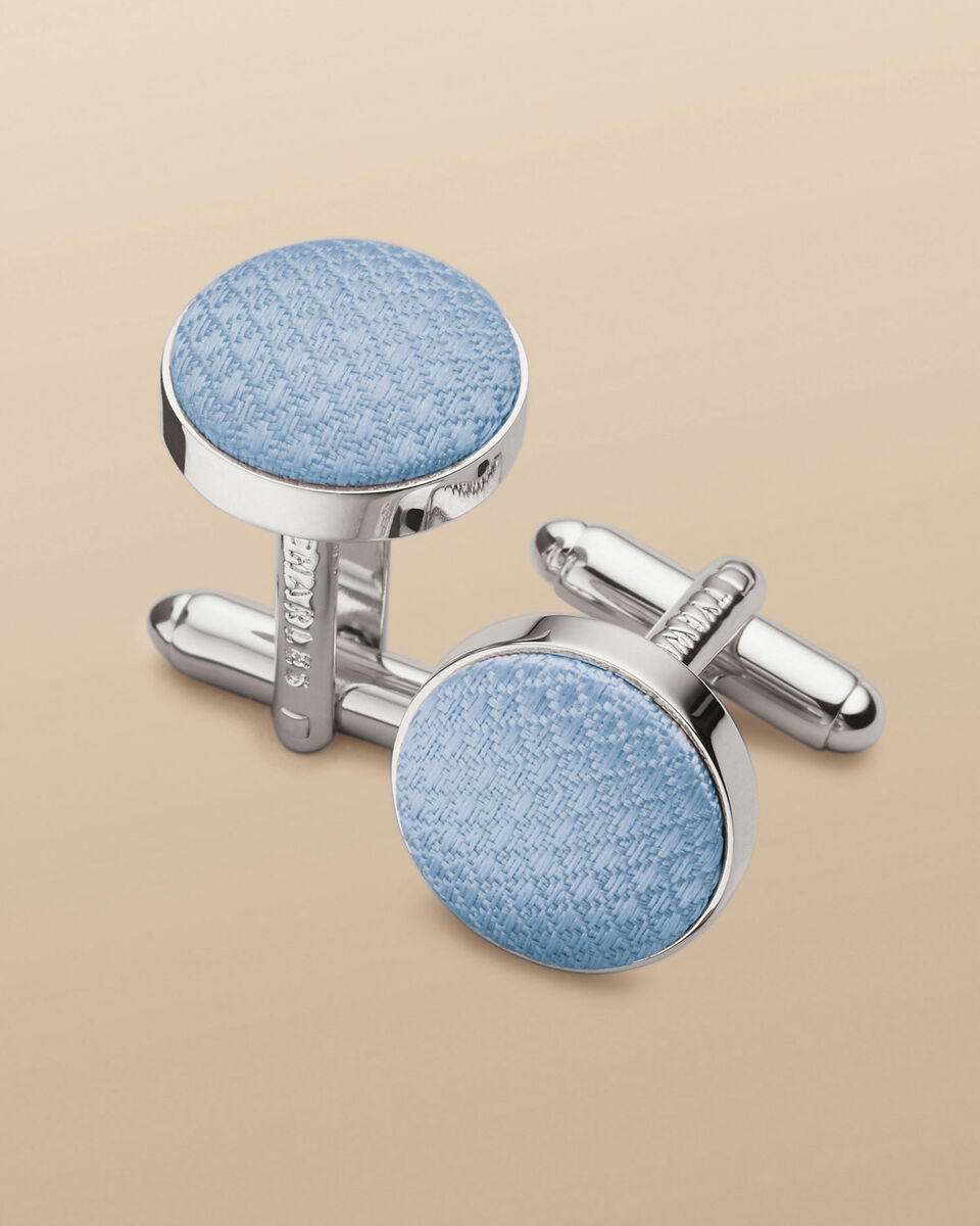 Silk Round Cufflink - Sky Blue | Charles Tyrwhitt