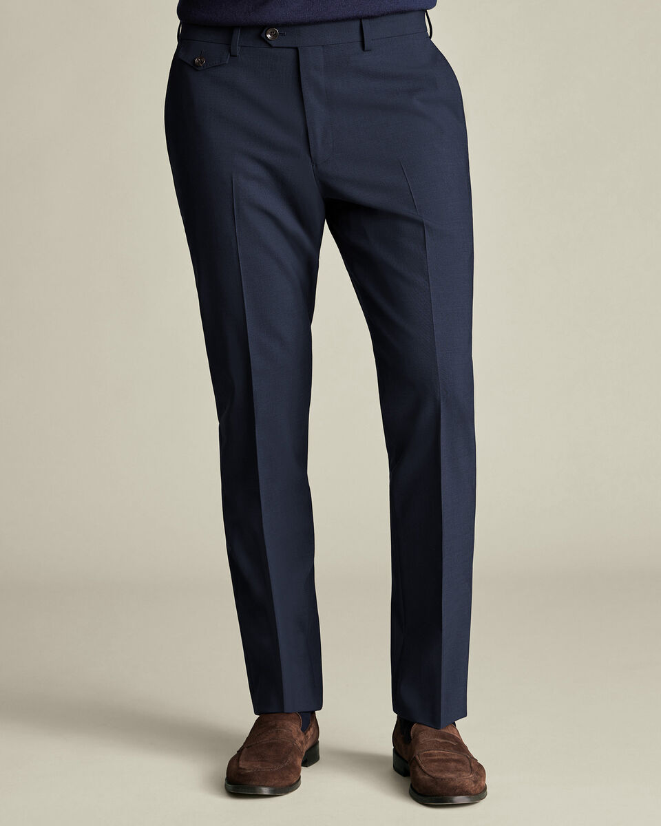 Wool Stretch Pants - Ink Blue | Charles Tyrwhitt