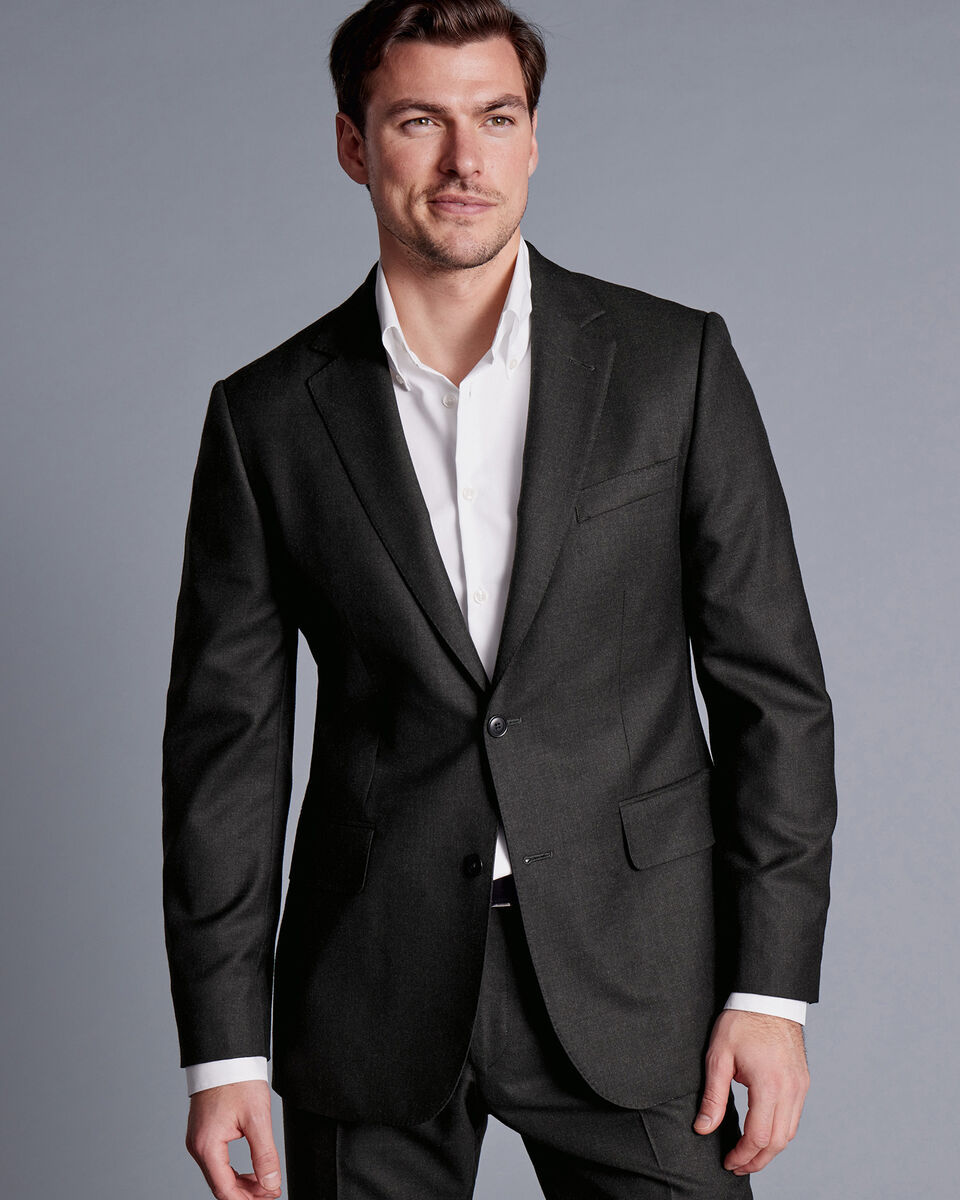 British Luxury Suit Jacket - Charcoal Grey | Charles Tyrwhitt