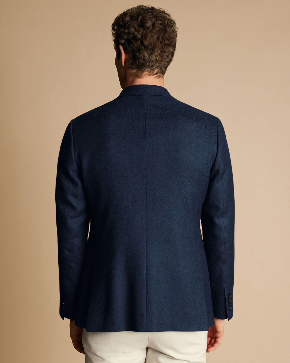 Twill Wool Jacket - Navy | Charles Tyrwhitt
