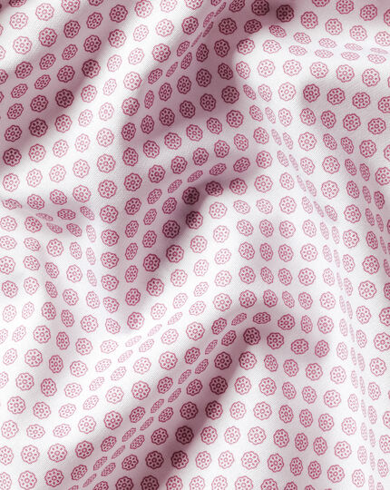 Semi-Spread Collar Non-Iron Stretch Print Medallion Shirt - Claret Pink ...