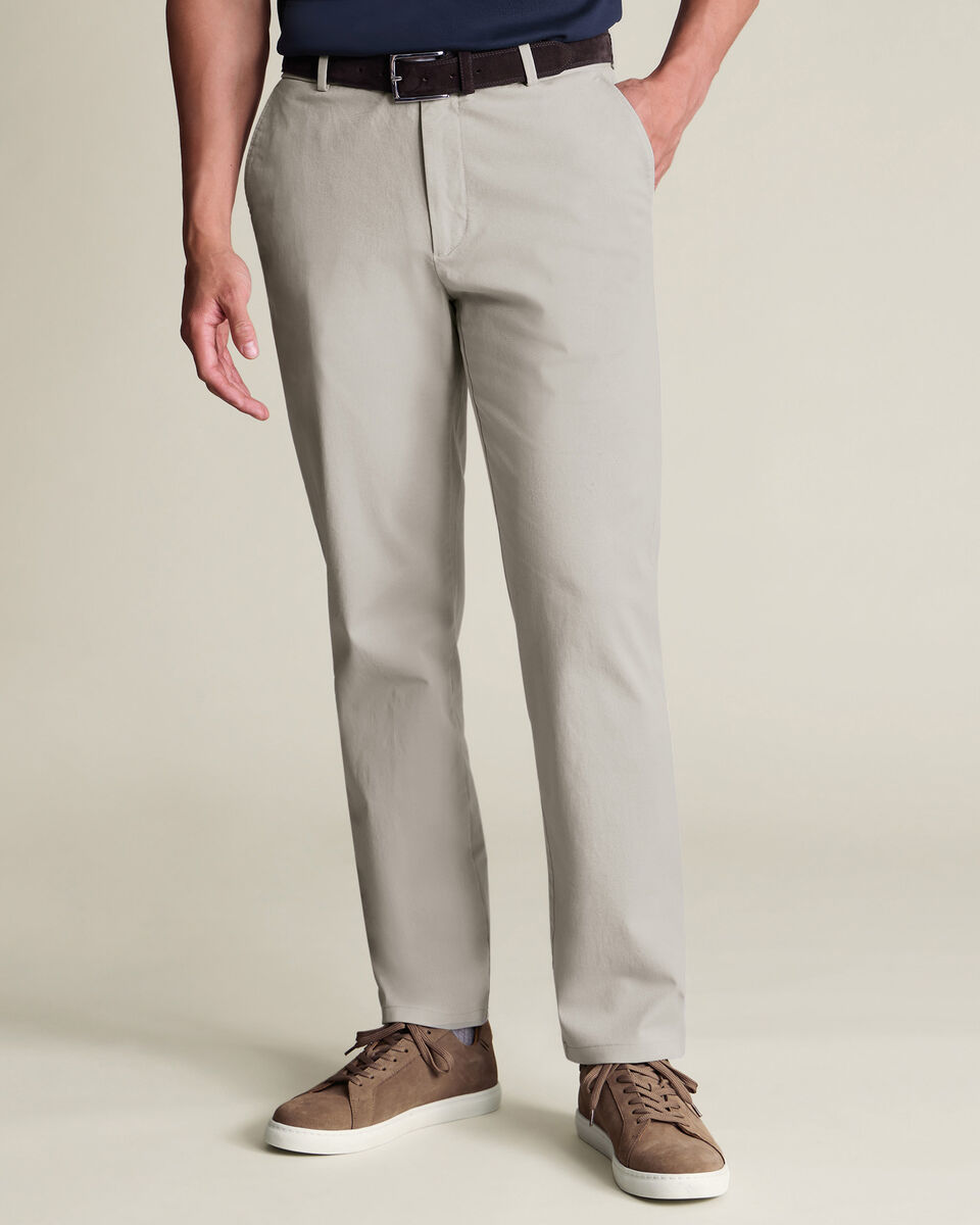 Washed Chinos - Silver Grey | Charles Tyrwhitt