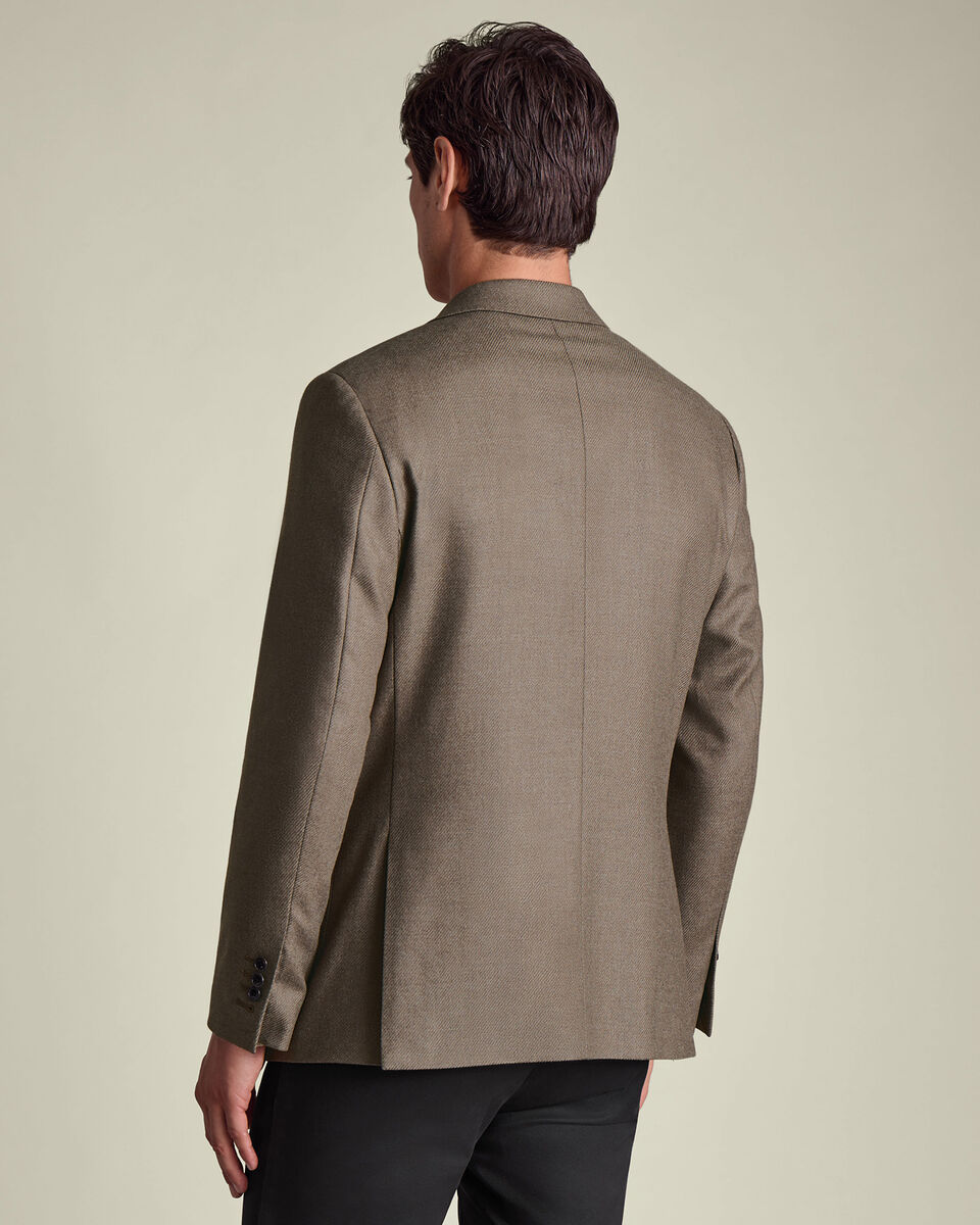 Sakko aus Woll-Seide-Mix - Mokka | Charles Tyrwhitt