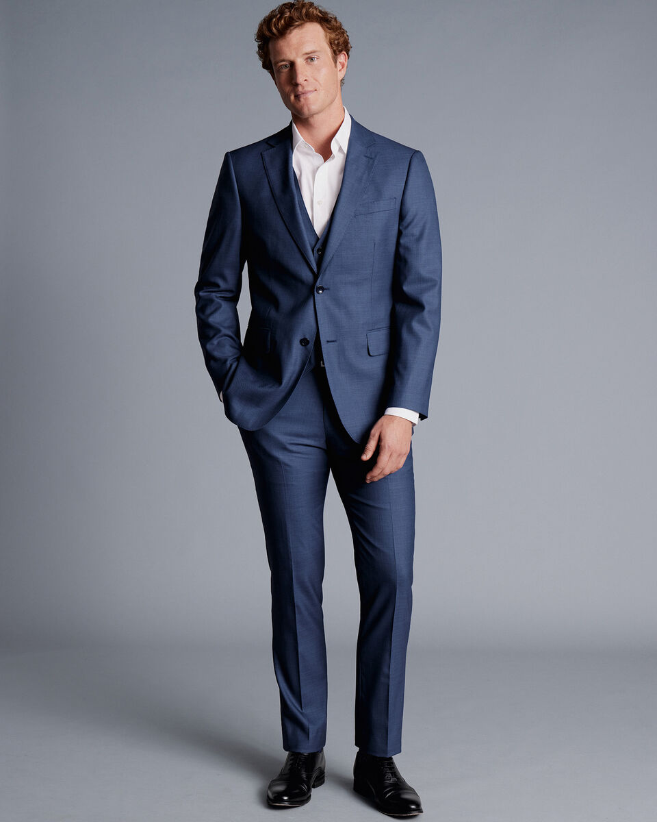 Sharkskin Suit - Ocean Blue | Charles Tyrwhitt