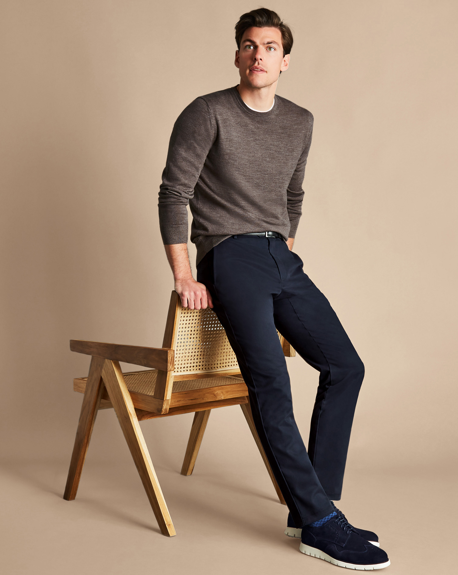 Men's Ultimate Non-Iron Chinos - Navy, 38/34 by Charles Tyrwhitt ...